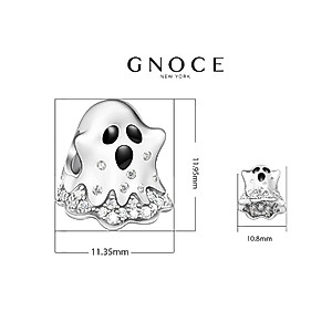GNOCE Halloween Ghost Charms for Bracelet 925 Sterling Silver Horror Christmas Bead Charms For Women Jewelry Gift Fit Necklace
