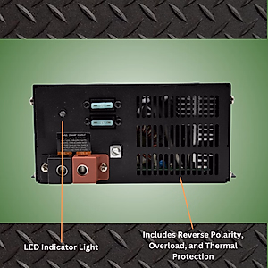 PowerMax PM3-35 Power Supply | AC-DC Converter (110/120 VAC to DC 0-12 Volt, 35 Amp) Battery Charger w/ 3-Stage Smart Charging Mode | Built-in Cooling Fan, LED Indicator Light & Lithium Compatibility