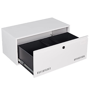 Voohek, Large Biometric Fingerprint Lateral, Steel Storage Drawer Metal Filing Cabinet with Hanging Rod for Letter/Legal/A4 Size, for Home Office Using (White)