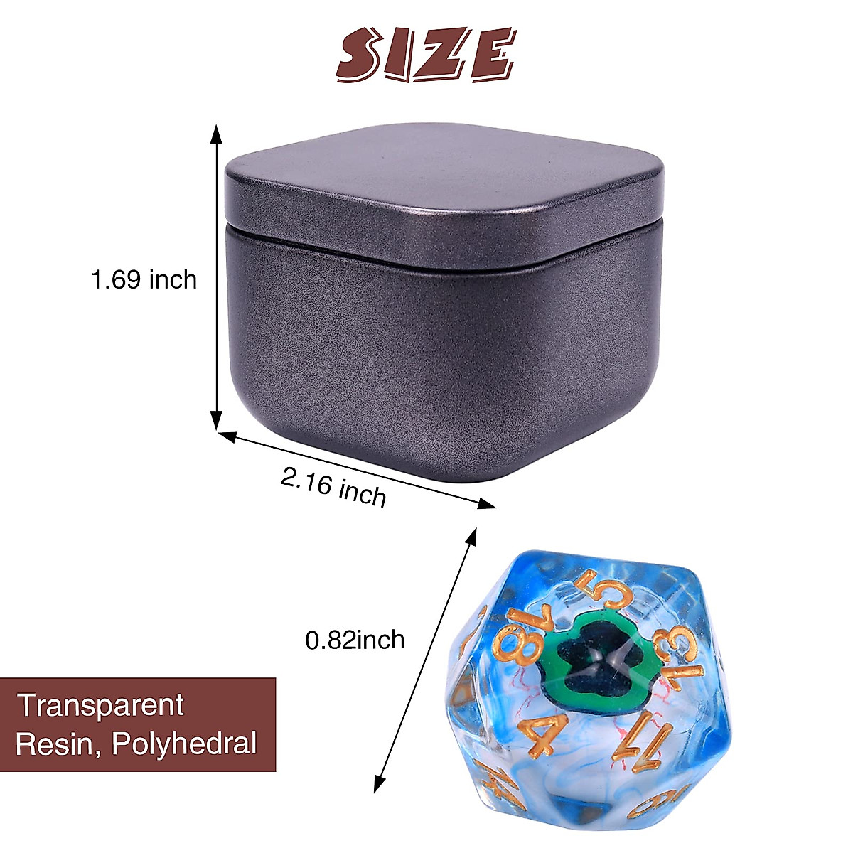 DND Dice Rolling Eyeball D20 Dungeon & Dragon Dice with a Green Bloodshot Eyeball, D20 Blue Polyhedral Dice-5e DND Accessories Board Game for Roleplay Game Starter Beginner