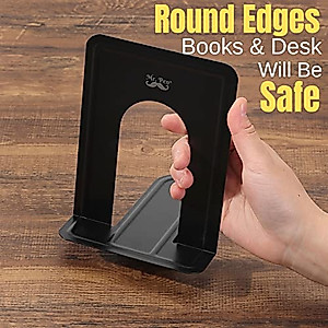 Mr. Pen- Book Ends, Black, 4 Pack, Heavy Duty Metal Bookends for Shelves, Book Holders for Shelves, Book Stoppers, Book Holders, Book Ends for Office, Metal Bookends, Book Ends to Hold Books.
