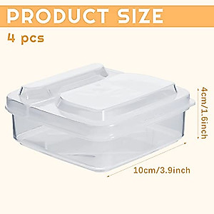 4 Pcs 3.9 inch Mini Cheese Container for Fridge Sliced Cheese Container for Fridge Cheese Storage Cheese Storage Container for Fridge with Lids for Refrigerator Food Vegetable Keep Cheese Fres