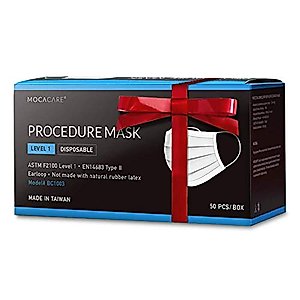 MOCACARE Level 1 Mask - ASTM Level 1, made in Taiwan, 50PC/Box
