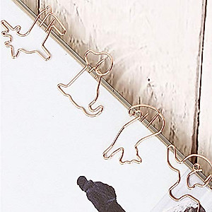 Cucumis 20 Pcs Creative Animal Paper Clips Rose Gold Decoration Bookmark Bill Organization Reading School Supplies (Elephant -20piece)