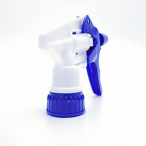 YUZKENCI Trigger Sprayer 12 Pack, Heavy Duty, White and Blue - 28/400 Neck/Thread Size (D Type, 10" Dip Tube)