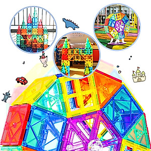 Magnetic Tiles with Ferris Wheel Expansion Set, Magnetic Blocks Toys for 3+ Year Old Boys and Girls, STEM Educational Learning Construction Toddler Kids Toys - Ferris Wheel