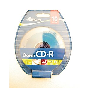 Memorex Cool Color Designer CD-R Media Blister Pack, Blue, 700MB/80 Minutes, Pack of 10 Discs