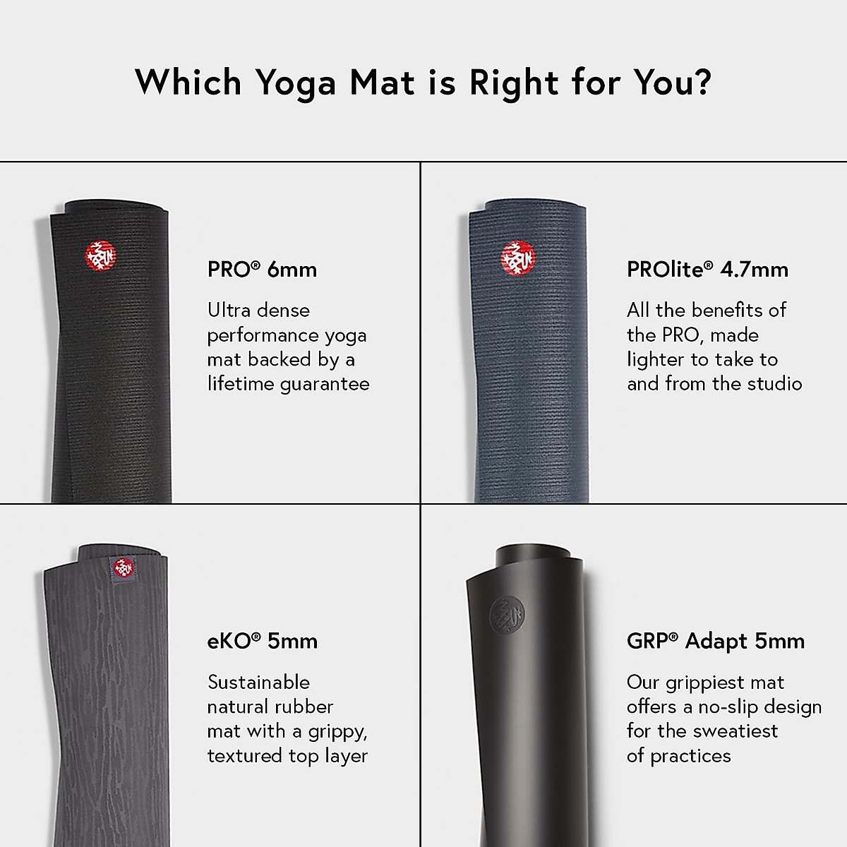 Manduka eKOlite Yoga Mat - 4mm Thick Travel Mat, Eco Friendly, Natural Tree Rubber, Superior Catch Grip, Dense Cushioning for Support and Stability in Yoga and Pilates, 79 inches, Charcoal