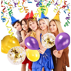 Purple and Gold Confetti Balloons 51pcs Premium 12 Inch Balloons for Baby Bridal Shower Birthday Party Decorations