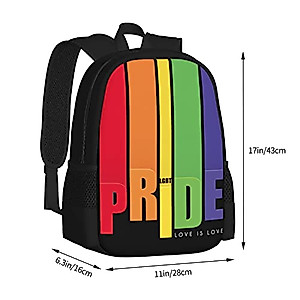 ALIFAFA Lightweight Gay Pride Rainbow Bisexual LGBT School Bag Casual Daypack College Laptop Backpack for Men Women Water Resistant Travel Rucksack for Sports High School Middle Bookbags, 17 Inch