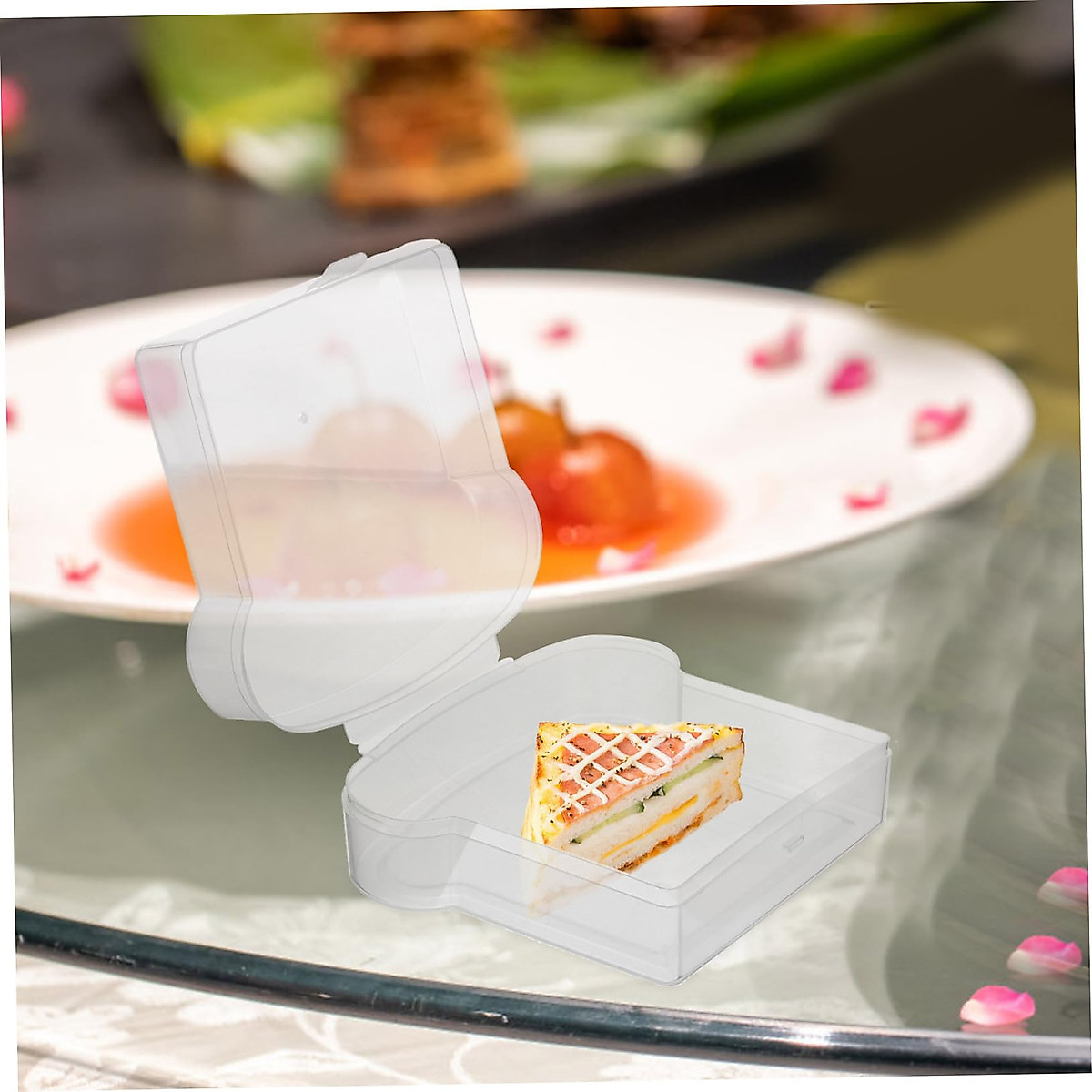 SHOWERORO Portable Sandwich Storage Box Reusable Container for Picnic and Lunch Sandwich Holder for Fresh Bread and Toast for Outdoor Camping and Food Storage