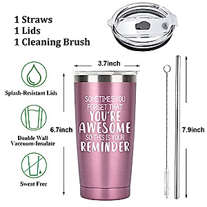 Mothers Day Gifts for Mom Women Wife Her-20 OZ Tumbler Cup with Straws, Lids-Stocking Stuffers for Birthday,Christmas,Valentines Day Inspirational Gifts for Best Friend Female Sister Daughter Coworker