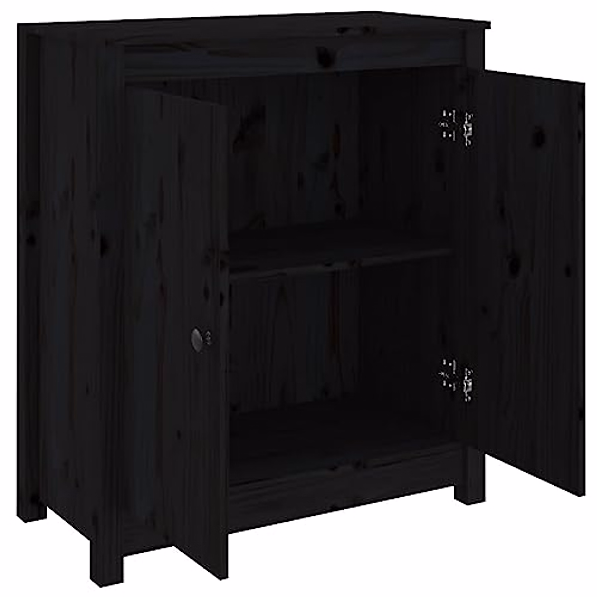 TIFITGO Asomie Sideboard Black 27.6"x13.8"x31.5" Solid Wood Pine Home Furniture Cabinets Fashion Kitchen Indoor Storage Buffets Sideboards Storage Cabinet US Stock Fast Shipment Black