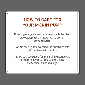 Monin - Syrup Pump, Only Compatible with 750 Milliliters Glass Bottles of Monin Syrup, Tip Cover Included, Approximately ¼ Fluid Ounce Per Pump