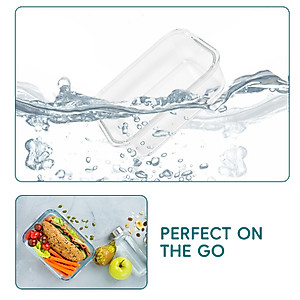 ECO-TOGO Airtight Glass Food Storage Containers with Lids, Glass Lunch Box, Leak-proof, BPA-Free, Microwave, Oven, Freezer, Dishwasher (5-Pack 175oz)