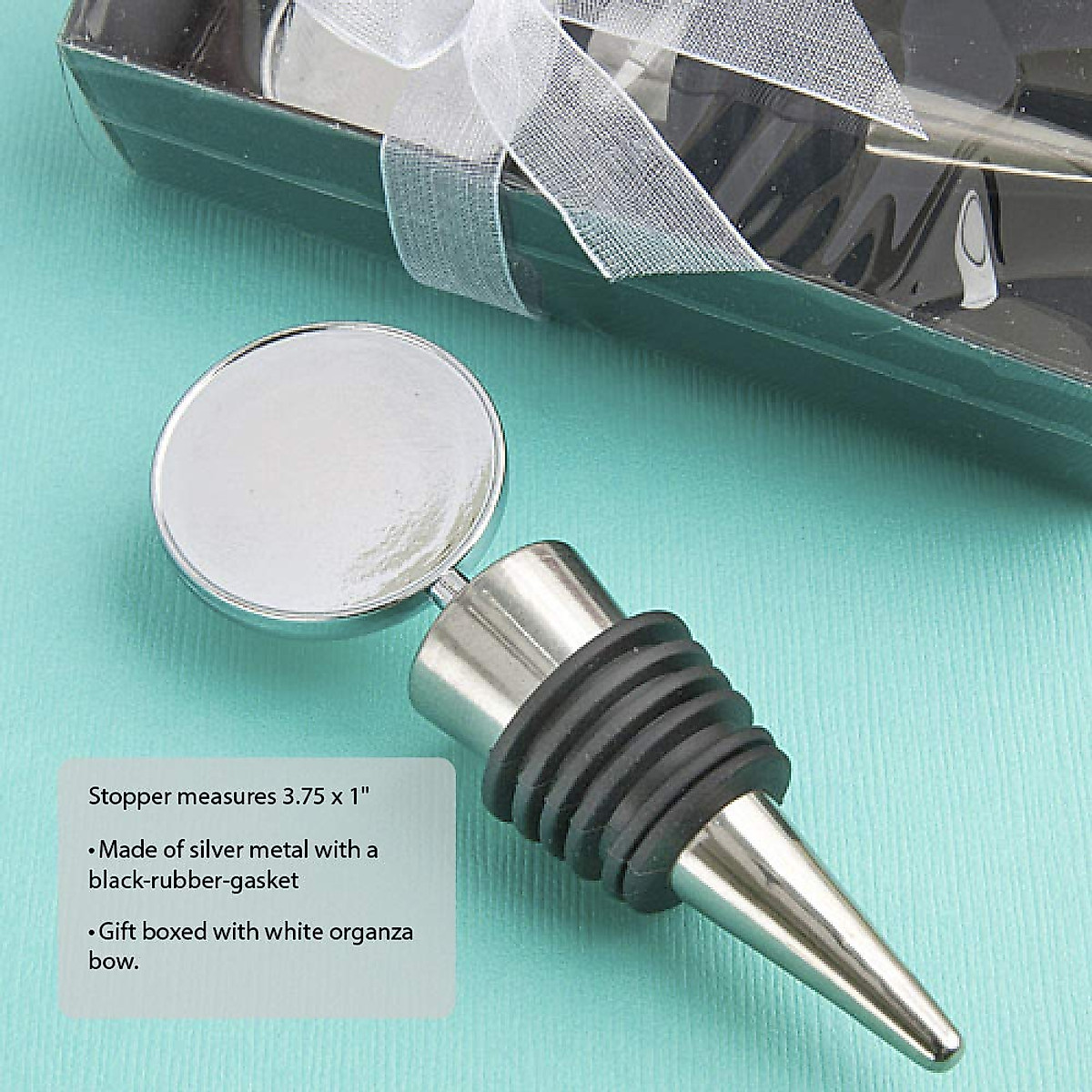 FASHIONCRAFT 6713 Perfectly Plain Wine Bottle Stopper, Silver Bottle Stopper, Metal Bottle Stopper, Gift Favor, Wedding Favor (12 Pieces)