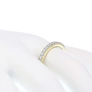 VIR JEWELS 1/4 carat (ctw) Diamond Wedding Anniversary Band for Women, Half Eternity Round Diamond Engagement Ring 14K Yellow Gold Prong Set with Milgrain 0.25 cttw, Size 7