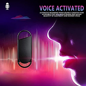 64GB Voice Recorder with Playback, Keychain Voice Activated Recorder with Triple Noise Reduction, Mini Recorder with 750 Hours Storage and 30 Hours Battery Time, for Class Lecture, Interview, Meeting