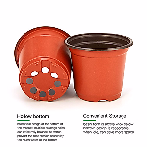 JERIA 100-Pack 4 Inch Plastic Plant Nursery Pots Come with 100 Pcs Plant Labels, Seedling Flower Plant Container and Seed Starting Pots