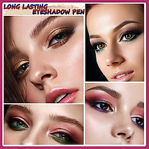 Eyeshadow Stick and Sponge Makeup Brush Eye Makeup Cream Shimmer Glitter Eye shadow Eyeliner Pencil Highlighter Hypoallergenic primer Natural Waterproof Long Lasting Multi-Dimensional eyes Look