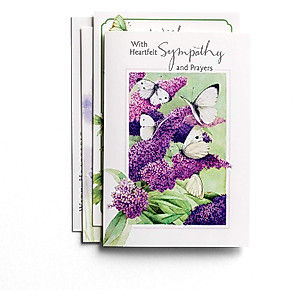 DaySpring - With Heartfelt Sympathy and Prayers - Nature's Blessings By Marjolein Bastin - 4 Design Assortment with Scripture - 12 Boxed Cards & Envelopes (J3355)