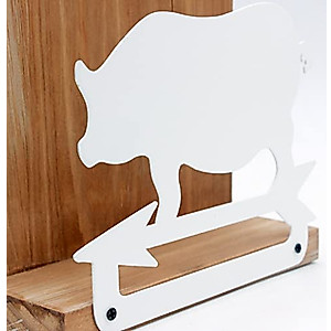 Funly mee Farmhouse Wooden and Metal Pig Design Napkin Holder,Freestanding or Wall-mounted Tissue Dispenser