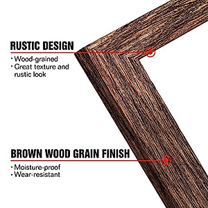 BAIJIALI 8x10 Picture Frame Rustic Brown Wood Pattern with HD Plexiglass,Display Photos 5x7 with Mat or 8x10 Without Mat, Horizontal and Vertical Formats for Wall and Table Mounting,4 Packs