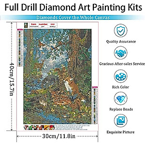 GemZono Diamond Painting Kits for Adults Beginners Animals Diamond Art for Adults-DIY 5D Paint with Diamond Full Drill for Home Wall Decor,Animal Diamond Dots(12x16inch)