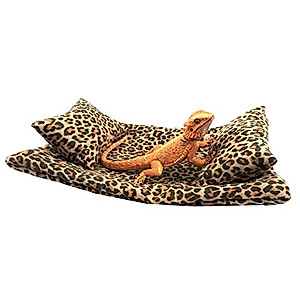 GooWell Bearded Dragon Hammock Lizard Hammock Reptile Bed with Pillow Lizard Habitat Soft and Warm Small Animal Sleeping Bag Set