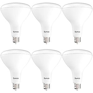 Sunco 6 Pack BR40 Light Bulb, LED Indoor Flood Light, Dimmable, 4000K Cool White, 1400 LM, E26 Base, Recessed Can Light, High Lumen, Flicker-Free - UL & Energy Star, 120W Equivalent 17W