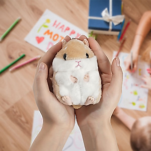 UTENEW 2 Pack Plush Hamster Keychains Stuffed Animal Keyring Pendant Purse Backpack Handbag Charms