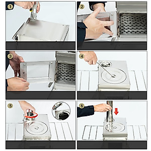 Fltom Camping Wood Stove, Portable Hot Tent Stove with Sectional Chimney Pipes, 304 Stainless Steel Wood Burning Stove for Tent Shelter and Cooking Heating