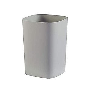 kiuetsa Bathroom Trash Can, Small Garbage Can for Bathroom, Kitchen, Office, Bedroom, Stylish Modern Indoor Plastic Waste Basket, 3.4 Gallon/13 Liter, Grey
