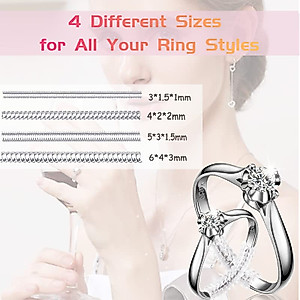 Ring Size Adjuster for Loose Rings, Transparent Silicone Jewelry Sizer, Mandrel for Making Jewelry Guard, Spacer, Sizers, Fitter for Women Loose Rings Fit Almost Any Ring - 8 Pack, 4 Sizes