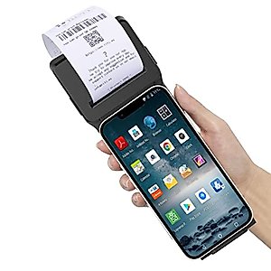 58mm POS Thermal Receipt Printer,Bluetooth Handheld POS Machine Terminal Printer Mobile POS Portable Back Clip Receipt Printer with Barcode Scanning Function Support SPP Protocol