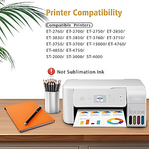 Topkolor Compatible T502 502 Refill Ink Bottle Kit for ET-2760 ET-2750 ET-3750 ET-4760 ET-4750 ET-3760 ET-3710 ET-3700 ET-2700 ST-2000 ST-3000 ET-2803 Printer, 4-Pack
