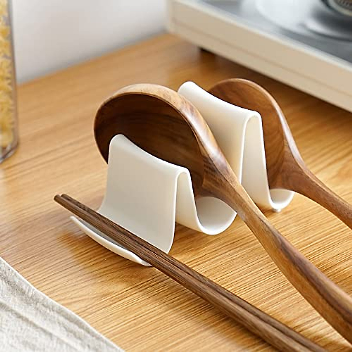 1 Piece Plastic Wavy-Shape Pot Lid Holder Stand Cooking Tools Storage Racks for Kitchen Cupboard Organizer Rack Holder (White)