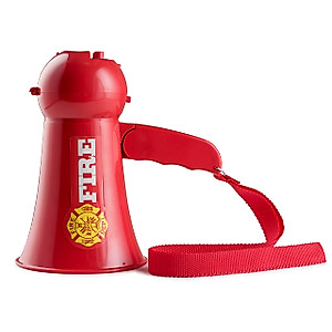 Dress Up America Firefighter Megaphone For Kids - Red Fireman Megaphone Bullhorn With Siren Sound