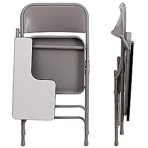 Flash Furniture Ralph Premium Steel Folding Chair with Right Handed Tablet Arm