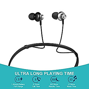 blueear Bluetooth Headphones, Wireless Headphones IPX6 Waterproof Earphones,Bluetooth 5.2 Fast Pairing,16 Hours Playtime,CVC 6.0 Noise Cancelling Mic Earbuds for Gym Running Outdoor Sports
