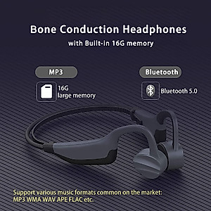 Mosonnytee Bone Conduction Headphones Swimming Headphones Underwater Waterproof Headphones for Swimming Headphones with Microphone Open Ear Headphones Workout Headphones for Sports Running
