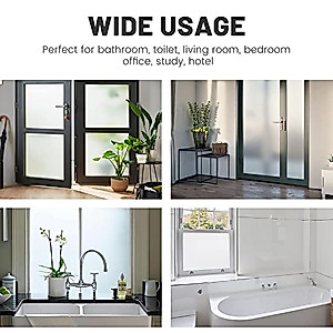 HTVRONT Window Privacy Film - Frosted Glass Window Film, Static Cling Heat Blocking Privacy Film, Window Cling for Home, Office, Bathroom Decoration (17.5"6.5ft, Matte White)