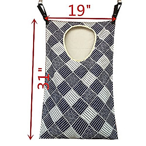 Amlrt Door Hanging Laundry Hamper with Stainless Steel Hooks