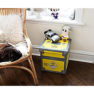Back to the Future Plutonium 15-Inch Foldable Storage Bin Chest With Lid | Fabric Basket Container, Cube Organizer With Handles | Brown Cubby Cube, Closet Organizer | '80s Toys, Gifts And Collectibles