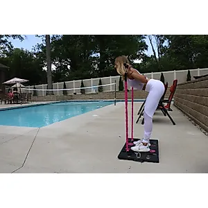 BodyBoss 2.0 - Full Portable Home Gym Workout Package + Resistance Bands - Collapsible Resistance Bar, PKG4-PINK (Pink - Full Gym + Extra Bands)