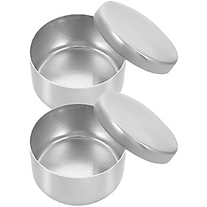 ULTECHNOVO 2pcs Aluminum Tin Jar Refillable Containers Sampling Jar with Lid Round Tin Container for Labs Soil Cosmetic