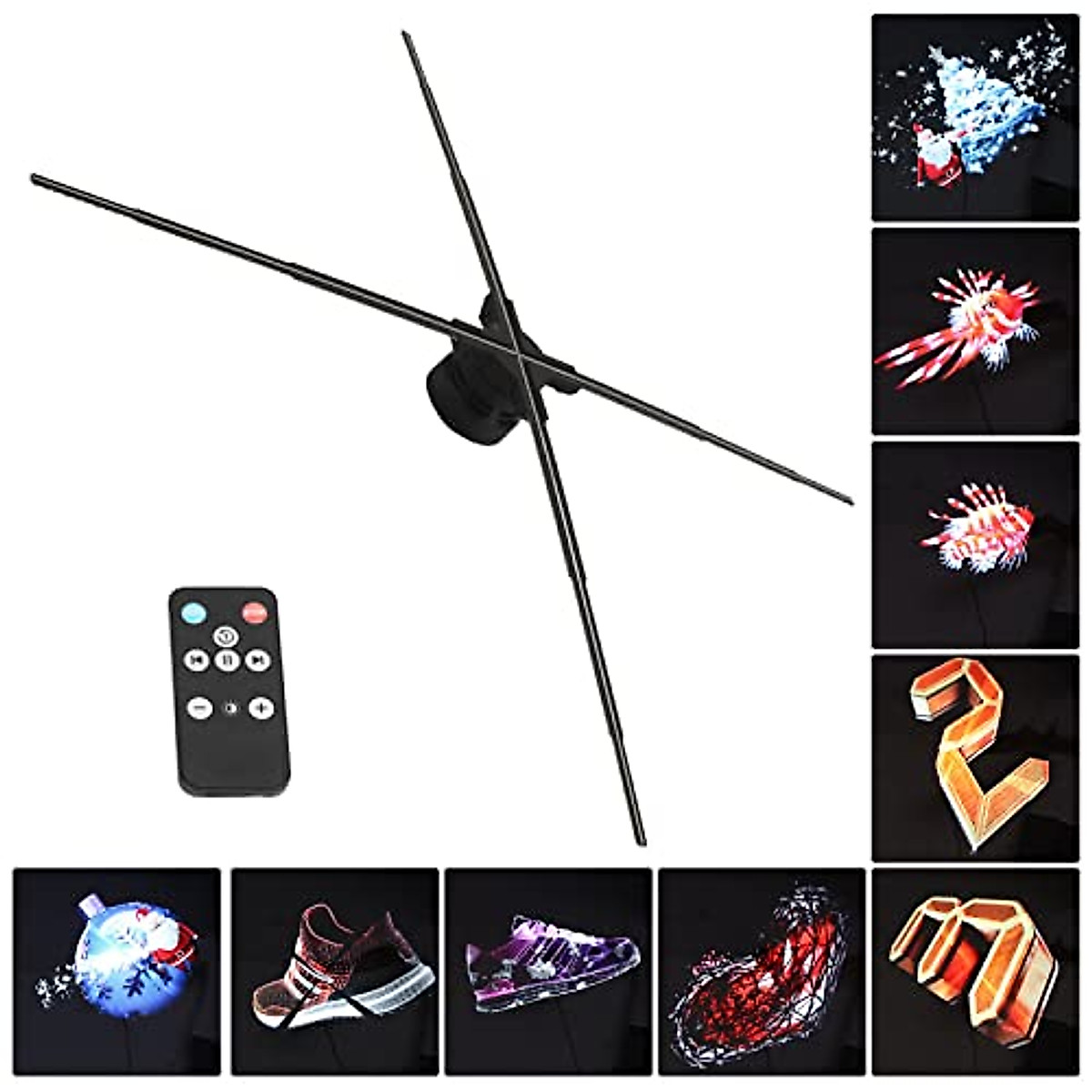 3D Hologram Fan Advertising Display LED Fan, 39in 2K HD 1184 LED WiFi 3D Holofan Projector for Christmas, Halloween,Business,Shop,Holiday Support Screen Casting(US)