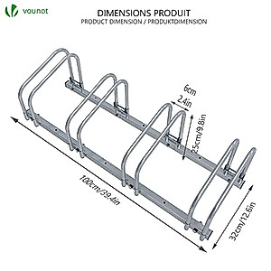 VOUNOT Bike Stand Floor 4 Rack Bike Garage Bicycle Storage Parking Rack Cycle Organizer Locking Stand for Indoor Outdoor