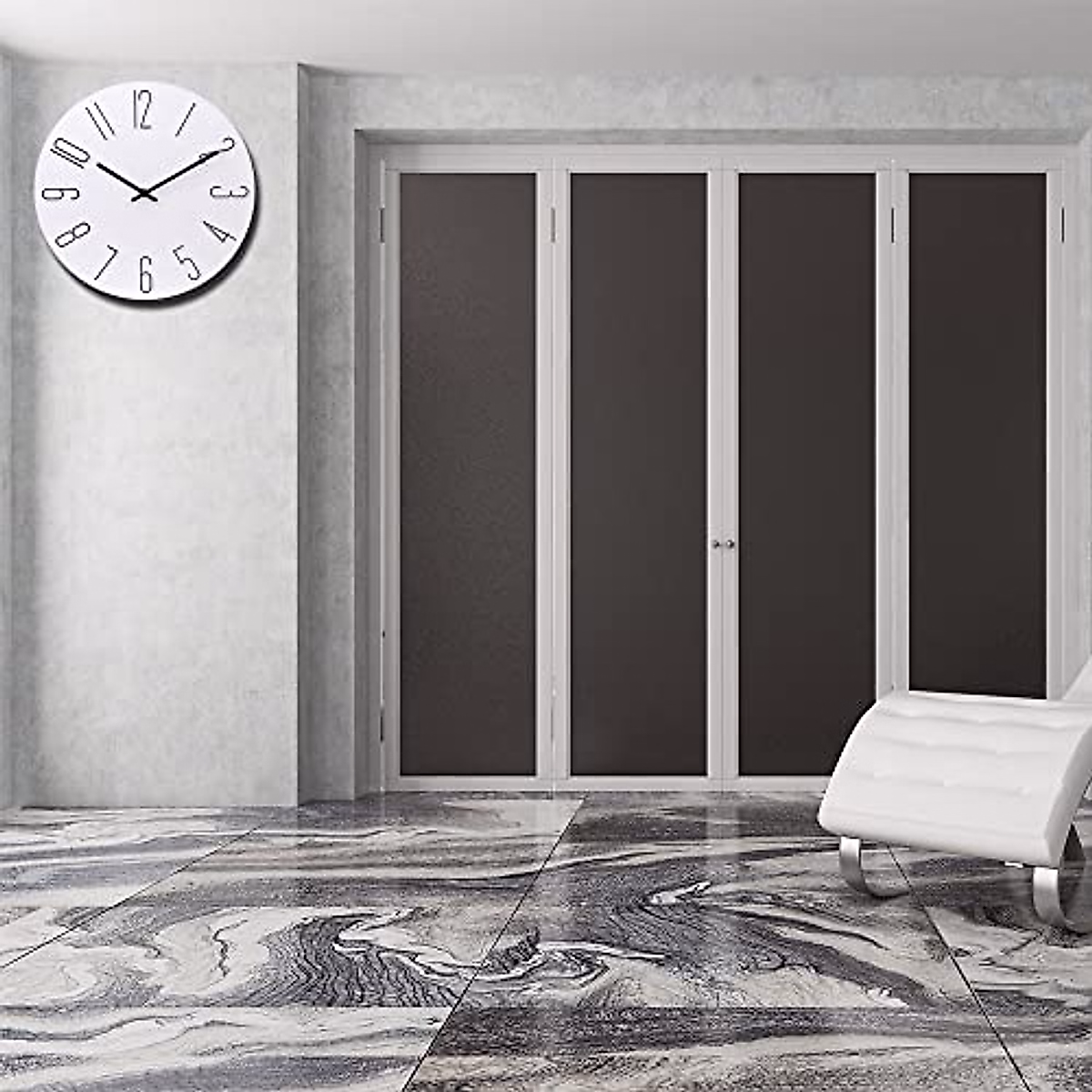 jomparis Wall Clock 12" Silent Non-Ticking Modern Style Wooden Wall Clocks Decorative for Office Home Bedroom School (White)