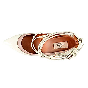 Valentino Women's Off White Ankle Strap Pumps Shoes Sz US 9.5 IT 10 EU 40